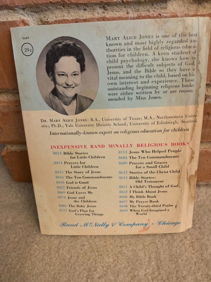 1956 The Ten Commandments For Children by Mary Alice Jones Rand McNally ...