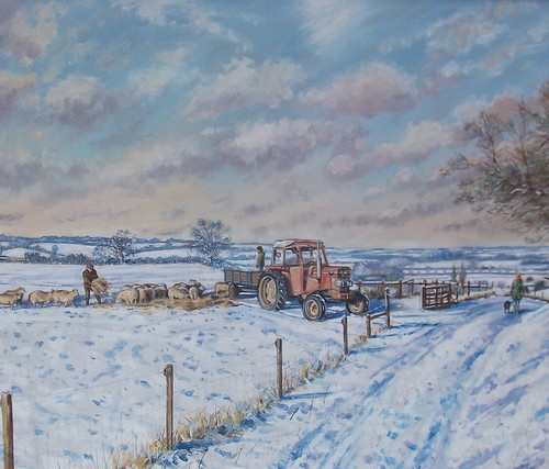 Massey Ferguson 168 Tractor & Trailer scene - Fine Art print by Steven ...