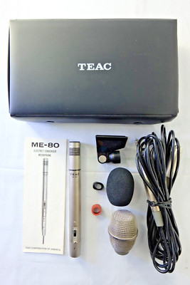 TEAC ME 80 Microphone Electrect Condenser w/ Accessories Made in Japan ...