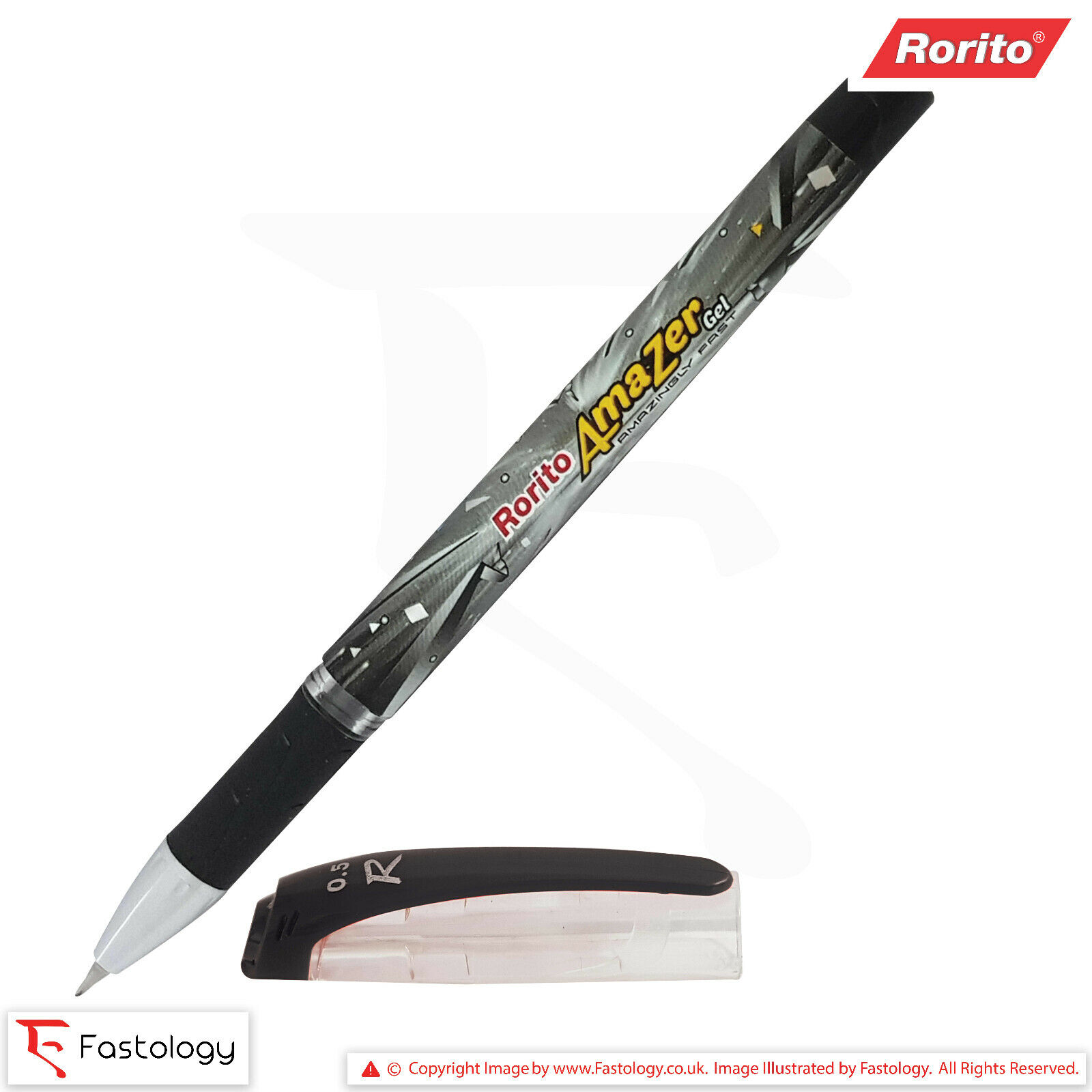 0.5mm Maxel Tip RORITO Amazer BLACK BLUE RED Soft Smooth Gel Pens ...