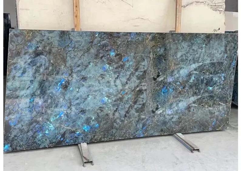 Labradorite Table Dining Top Stone Kitchen Slab Gemstone Rectangular ...