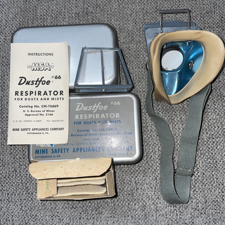 Vintage Mine Safety Appliance MSA Dustfoe #66 Mining Equiptment w/Tin ...