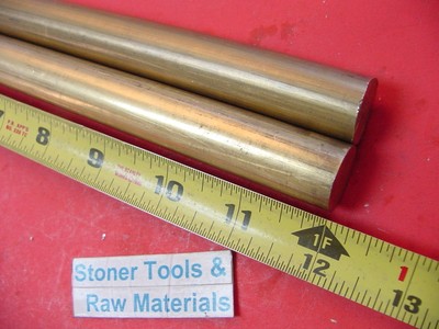 2 Pieces 3/4" C360 BRASS SOLID ROUND ROD 12" long Lathe Bar Stock .750 ...