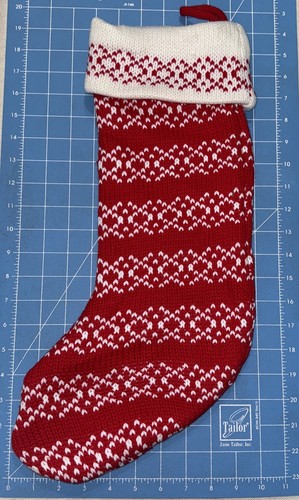 Fair Isle Knit Christmas Stocking By Target Wondershop 19” Red & White ...