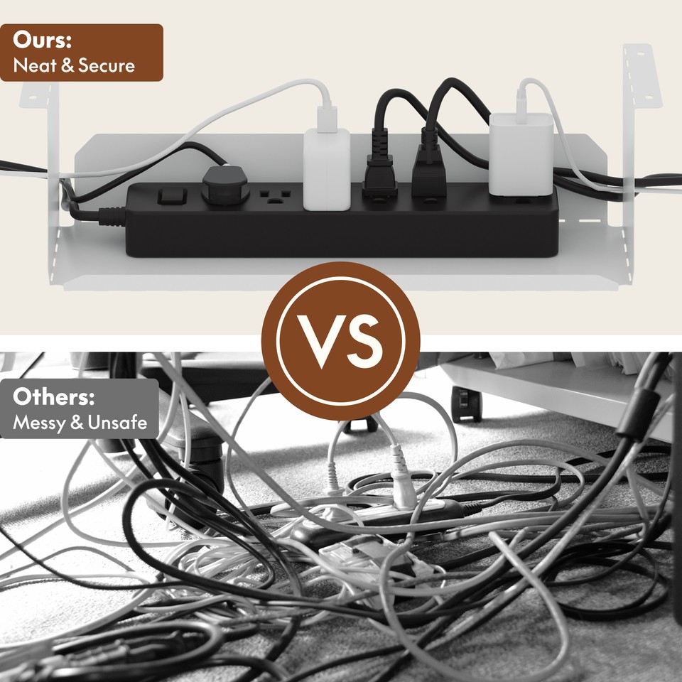 Adjustable Standing Desk with Built-In Cable Management and Hook, Black ...