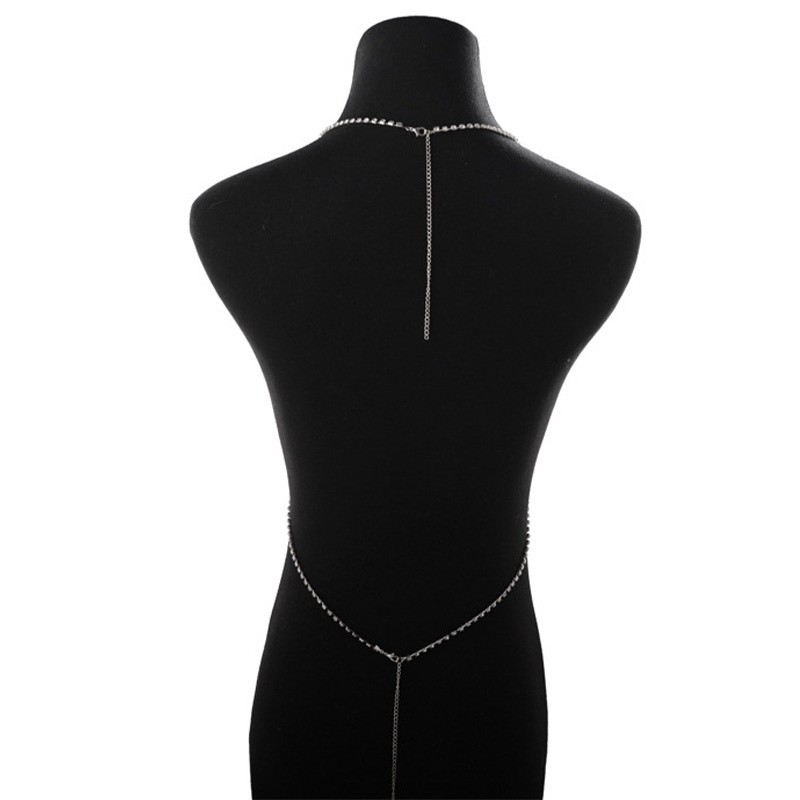 Crystal Chest Body Chain Rhinestone Necklace Harness Beach Bikini Bra ...