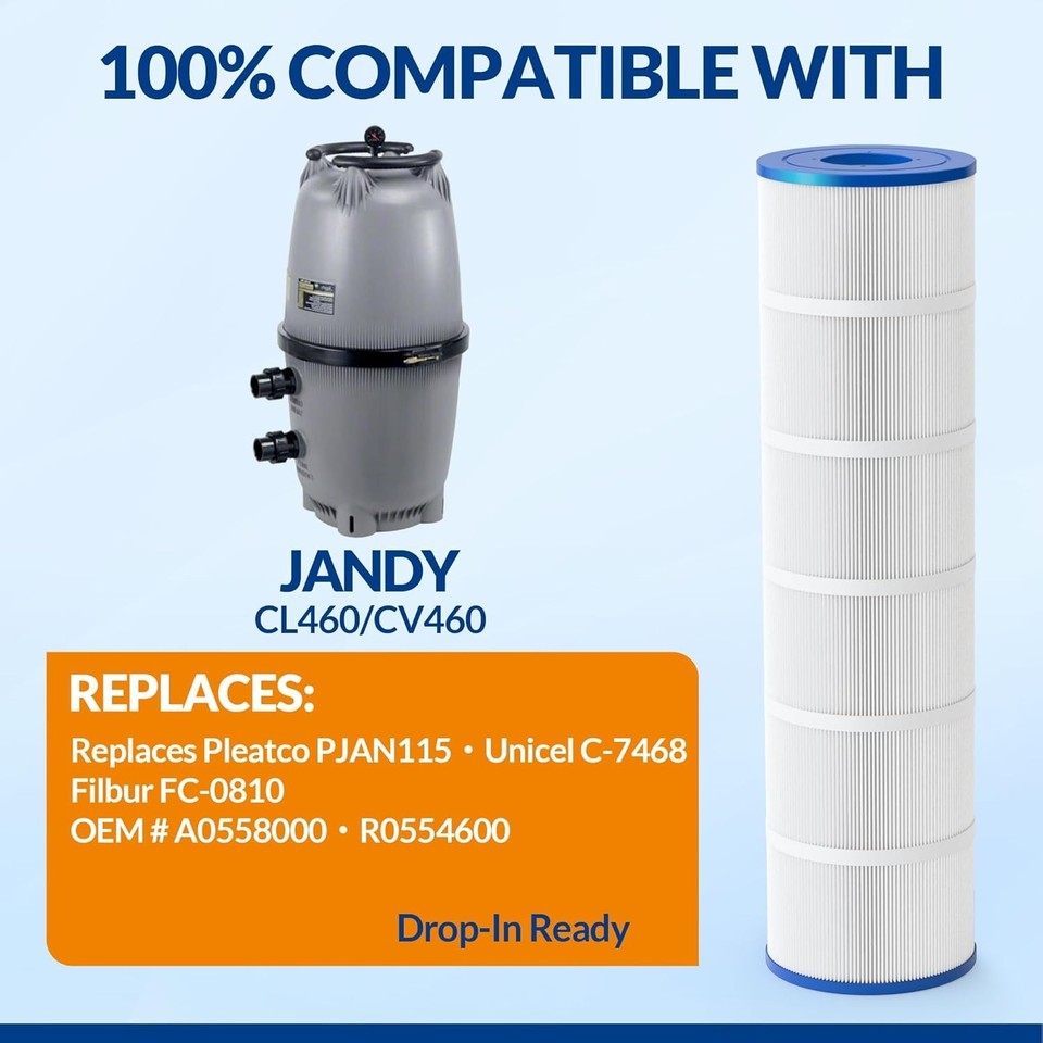 Jandy CL460/CV460 Pool Filter Cartridges 4-Pack (PJAN115 Replacement ...