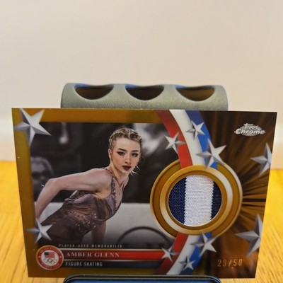 2026 Topps Chrome Winter Olympics AMBER GLENN Memorabilia Pieces relic ...