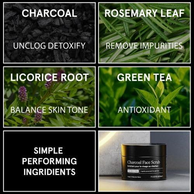 Lumin Exfoliating Rub Men (1 Oz) - Activated Charcoal Face Exfoliator ...