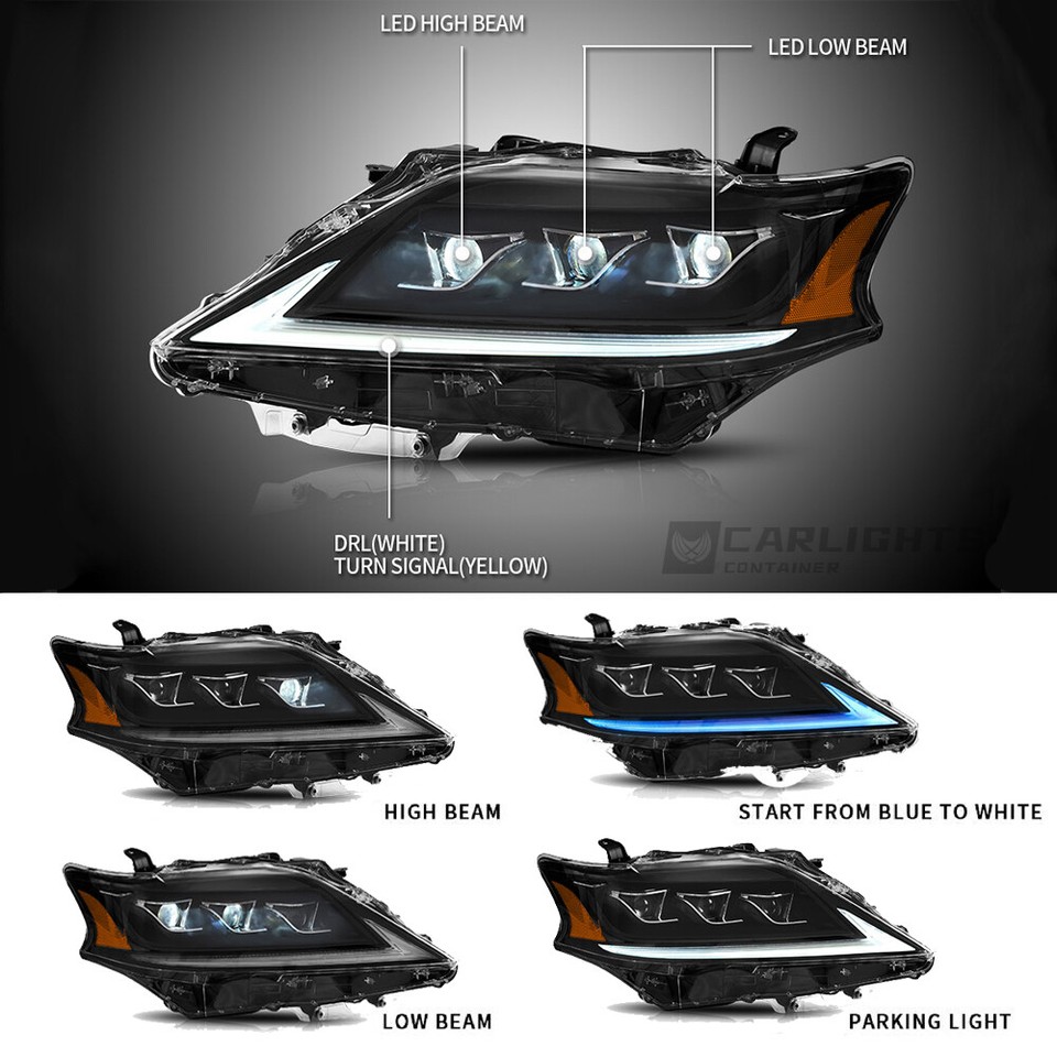 VLAND LED Headlights For Lexus RX 350 450H 2013-2015 w/ Start Up DRL ...