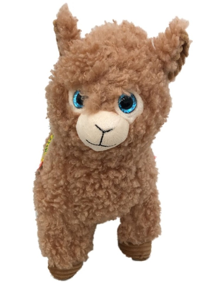 Linzy Toys Plush Fuzzy Brown Andes Alpaca, 12.5" Llama Stuffed Animal ...