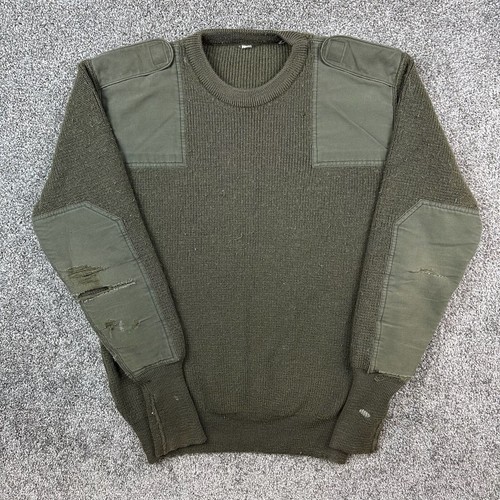 German Military Sweater Mens 48 Army Green Commando Remploy German Wool ...