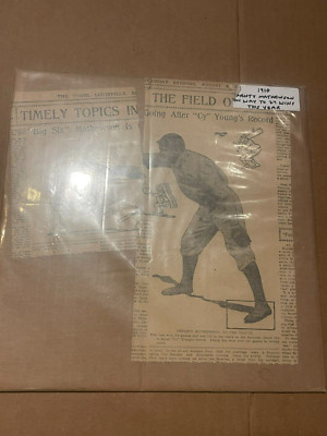 Christy Mathewson Baseball Original 1910 newspaper clipping 27 wins | eBay