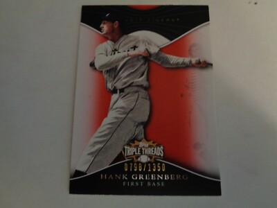 2009 Topps Triple Threads Hank Greenberg Card #84 Serial #798/1350 | eBay