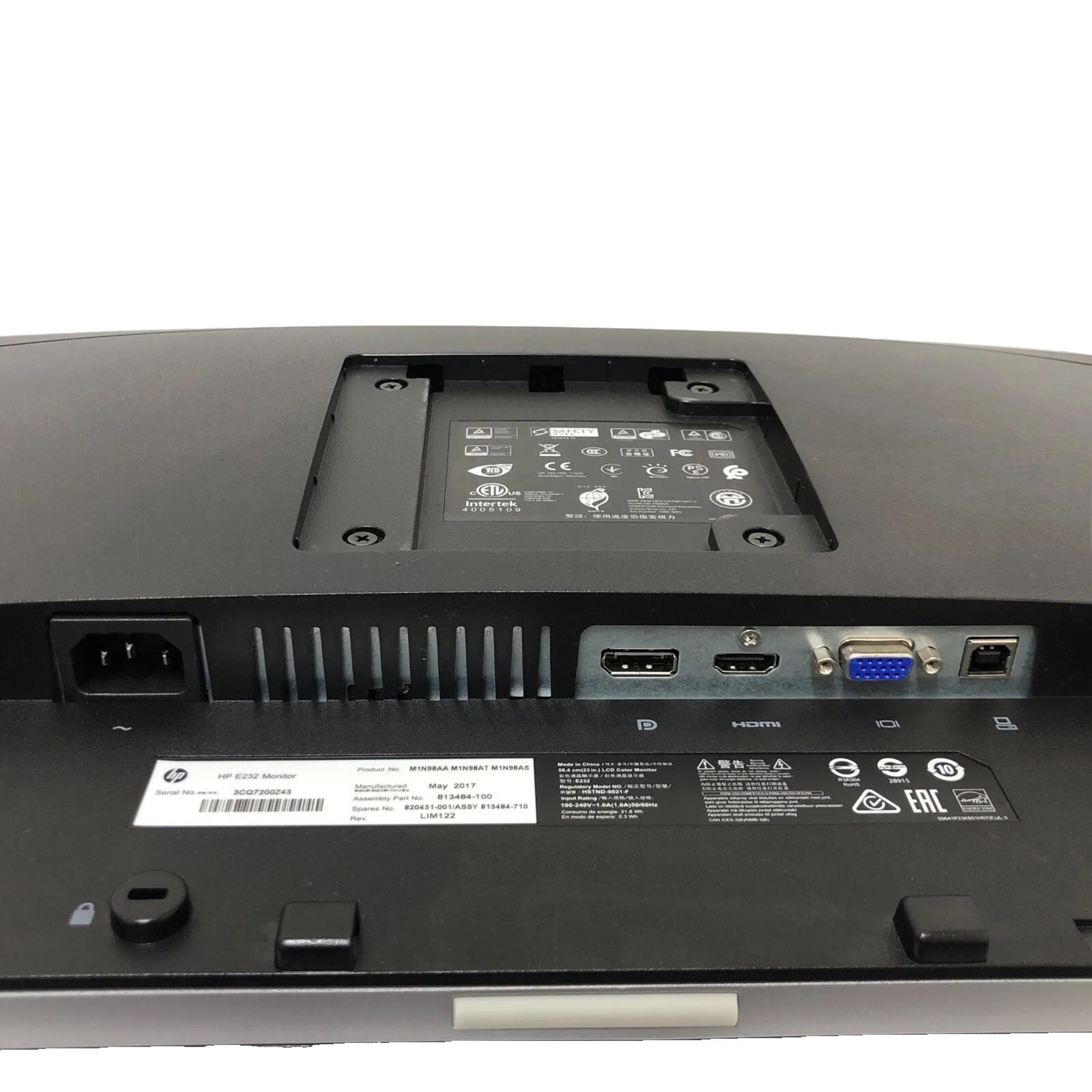 HP E232 EliteDisplay 23" HDMI Monitor FHD IPS LED Backlit LCD Screen ...