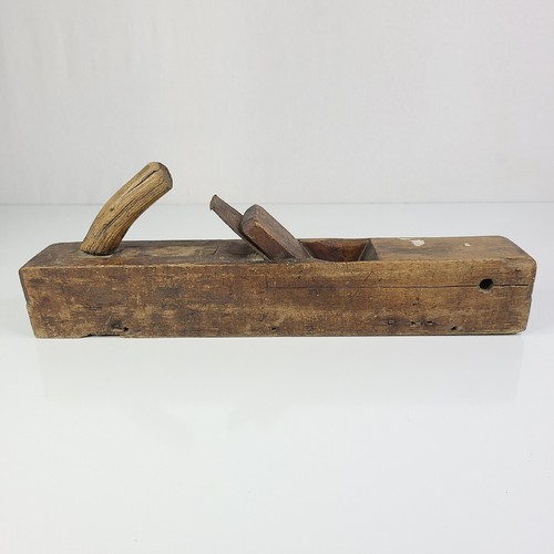 Antique Wooden Plane Adjustable 16.5” Wedge Block Vintage Tool Solid ...