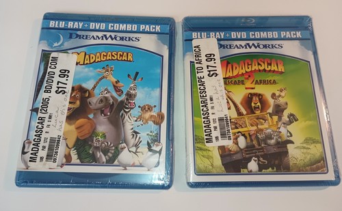 Madagascar & Madagascar 2 Escape 2 Africa Disc Blu-ray/DVD Pixar * Walt ...