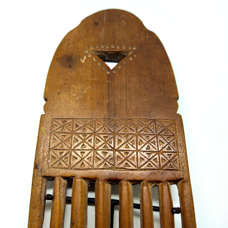 Vintage African Hair Comb Carved Wooden Tribal Sculpture Fine Art ...