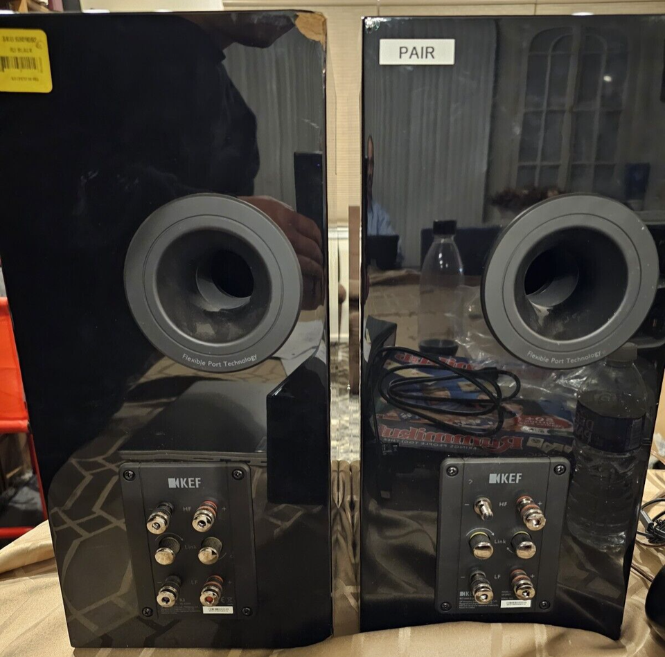 KEF R3 Series Passive 3-Way Bookshelf Speakers (PAIR) - Black Gloss ...
