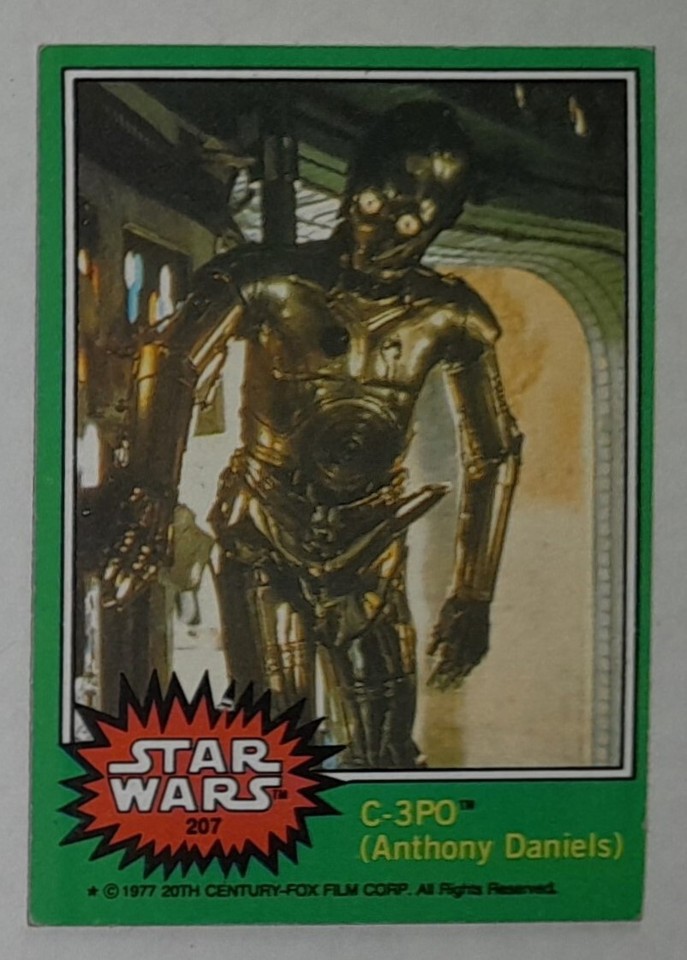 1977 TOPPS STAR WARS #207 C-3PO (Anthony Daniels) “Golden Rod” Error ...