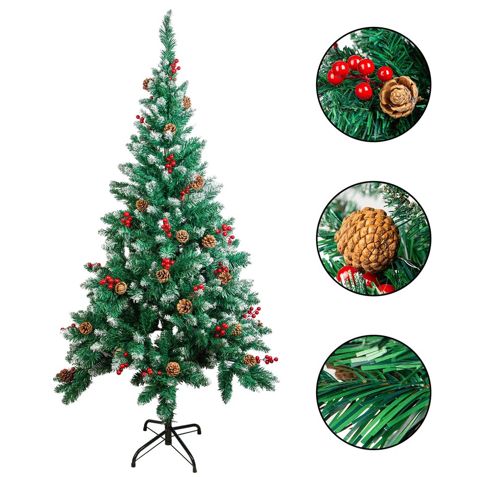 4/5/6/7ft Pre Lit Christmas Tree with LED Lights Artificial Bushy Tip ...