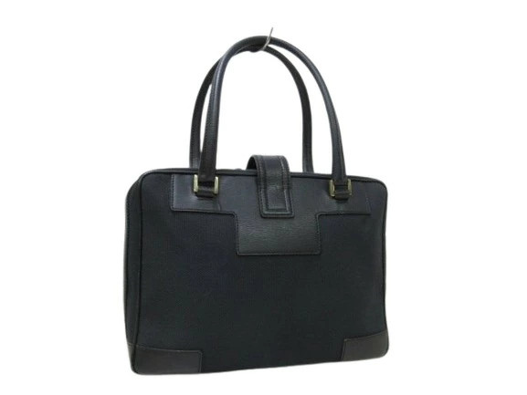 GUCCI Handbag G Logo 001 5155 Black Canvas x Leather Women s Gold ...