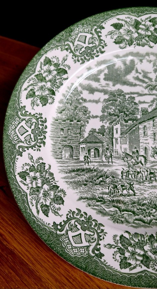 RARE FIND - VTG English Ironstone Tableware Green Transferware ...
