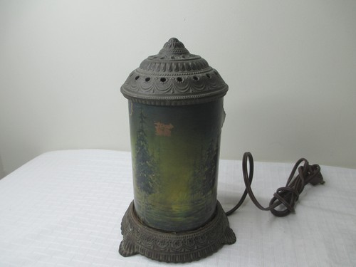 Antique Forest Fire Motion Lamp Table Light Animated Scene in Action ...