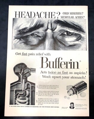 Life Magazine Ad BUFFERIN ASPIRIN 1954 Ad A2 | eBay