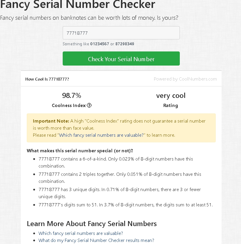 1993 $1 Bill Fancy Serial Number 77718777 Lucky 7's | eBay