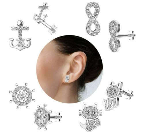 Gesundheitsstecker Ohrringe multi Kristall mit Schraubverschluss | eBay.de