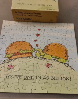 Vintage Springbok Mini Puzzle One In 40 Billion Turtle 70+ Pieces ...