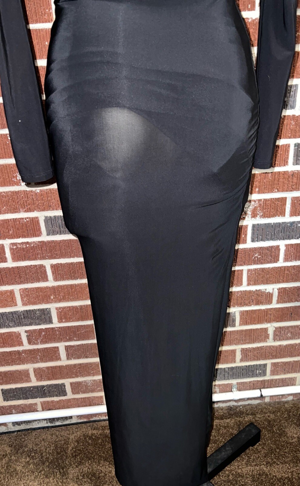 Sexy Fashion Nova Black Bodycon Spandex Dress Morticia Halloween ...