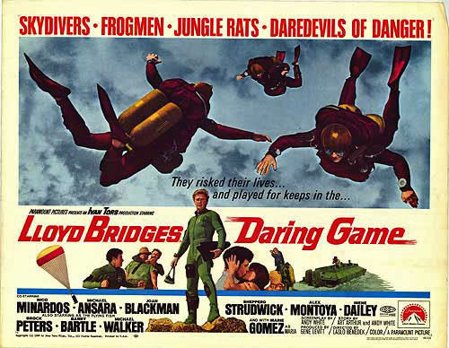 SCUBA DIVING/ PARACHUTING orig 22x28 1968 SKY DIVING movie poster LLOYD ...