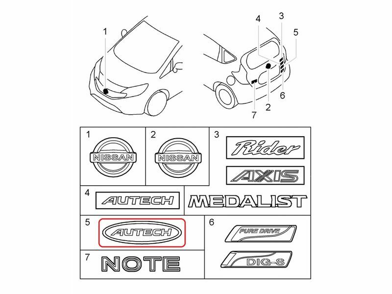 NEW JDM Nissan NOTE E12 Gold Decal Sticker Rear "AUTECH" Genuine OEM ...