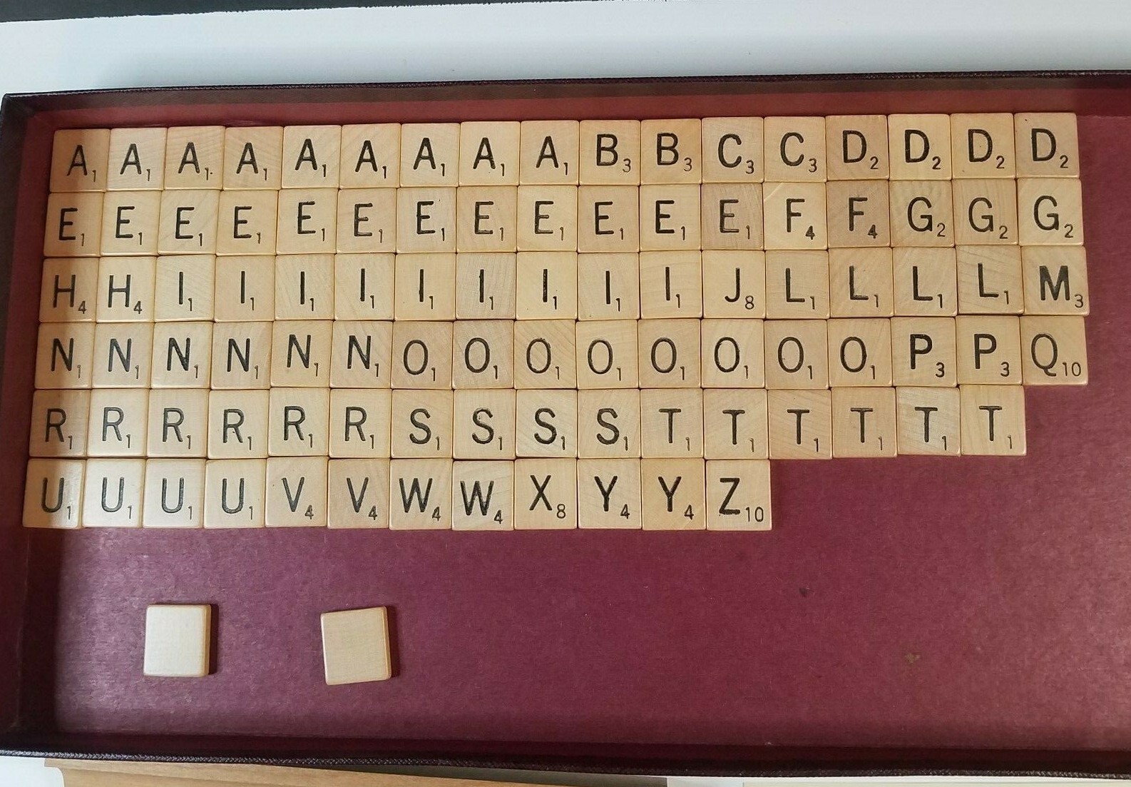 Scrabble Wood Tiles Letters Natural Wood Finish Crafts 1953 Replacement ...