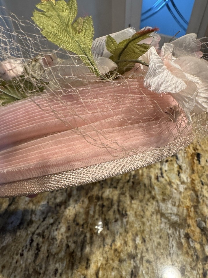Vintage Light Pink Velvet Ladies Pill Box Hat with Silk Millinery ...