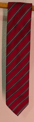 Donald J. Trump Signature Regimental Stripe Handmade Necktie Red 100% ...