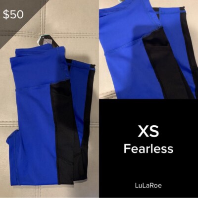 LuLaRoe BRAND NEW Rise Fearless Crop Fitness Workout Leggings XS Blue ...