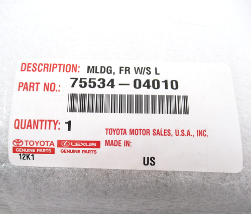 Genuine OEM Toyota 75534-04010 Driver LH Windshield Reveal Molding 16 ...