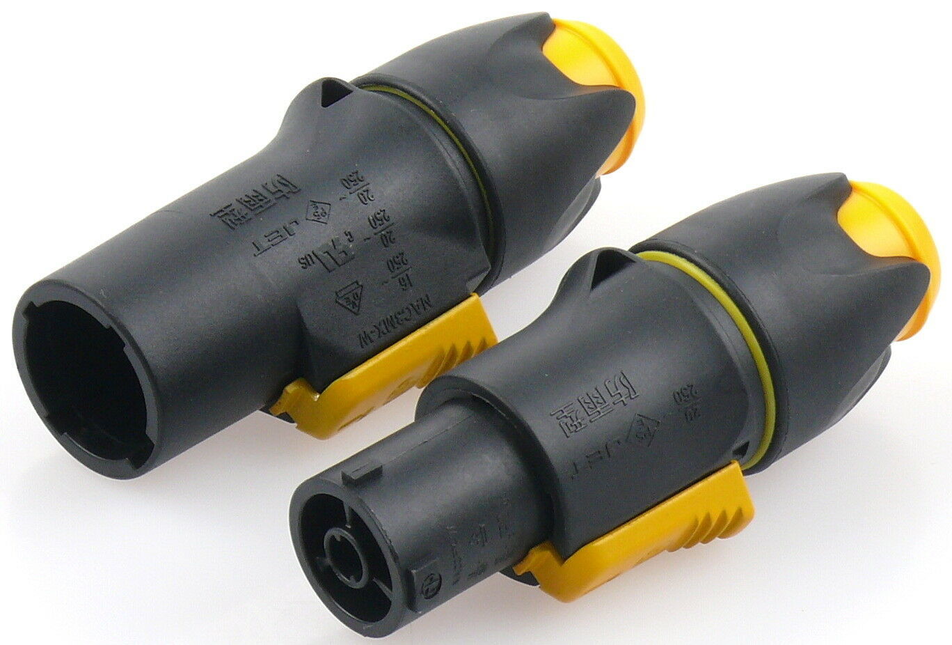 Powercon True 1 Set Inlet und outlet Stecker und Kupplung 16A schwarz ...