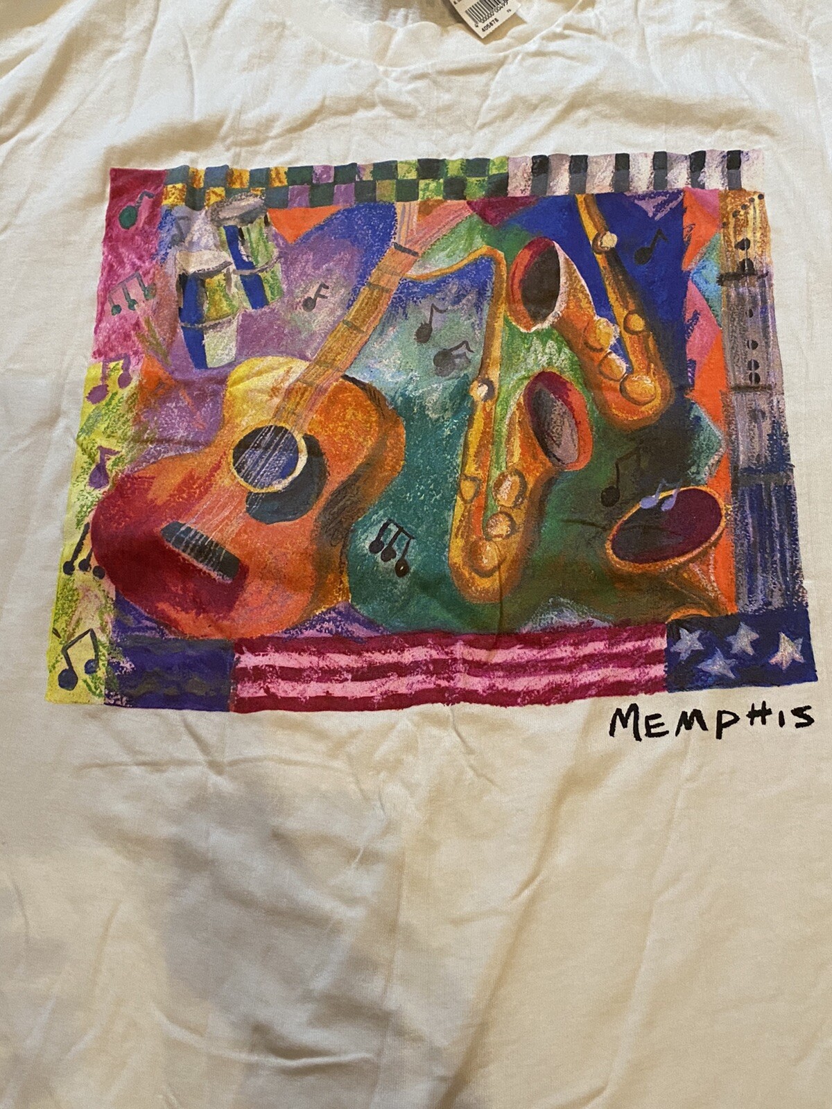 Vintage Musical Instruments Memphis T-shirt 90s Musi… - Gem