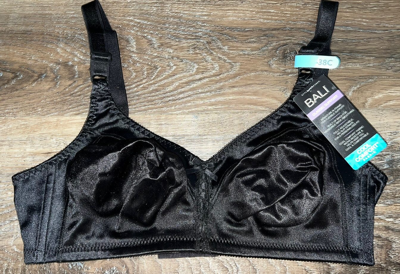 Bali 3820 Double Support Wirefree Bra Size 38c Black for sale online | eBay