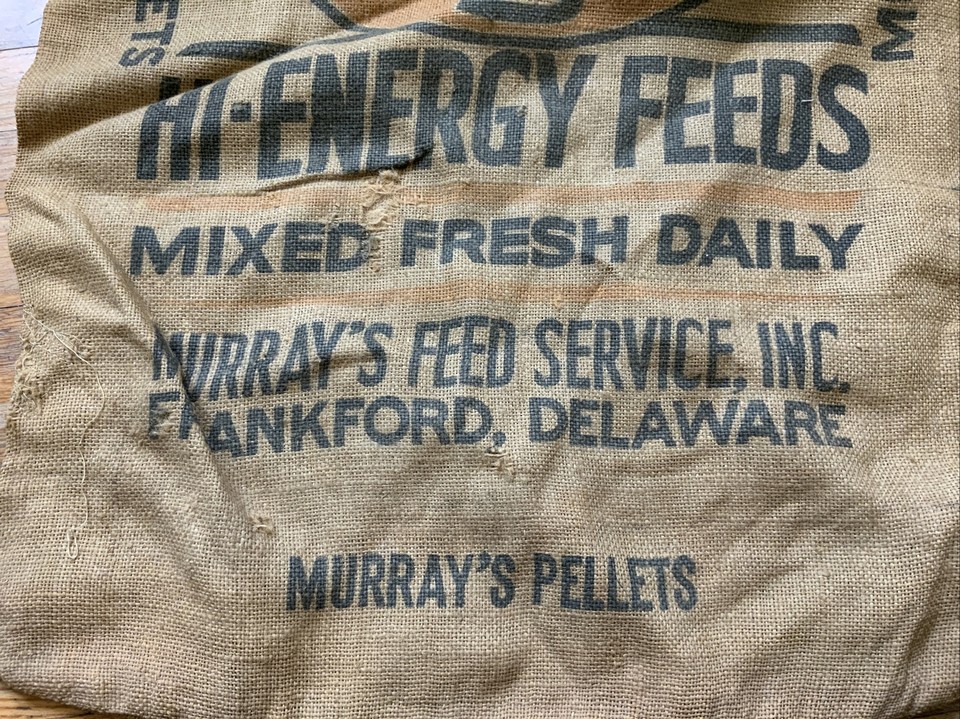 Vintage Murray’s Burlap Sack Pellet Bag 100 lbs 40x23” Frankfort DE | eBay