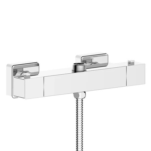 Square Exposed Thermostatic Shower Mixer Bar Valve Wall TOP 3/4" Bottom ...