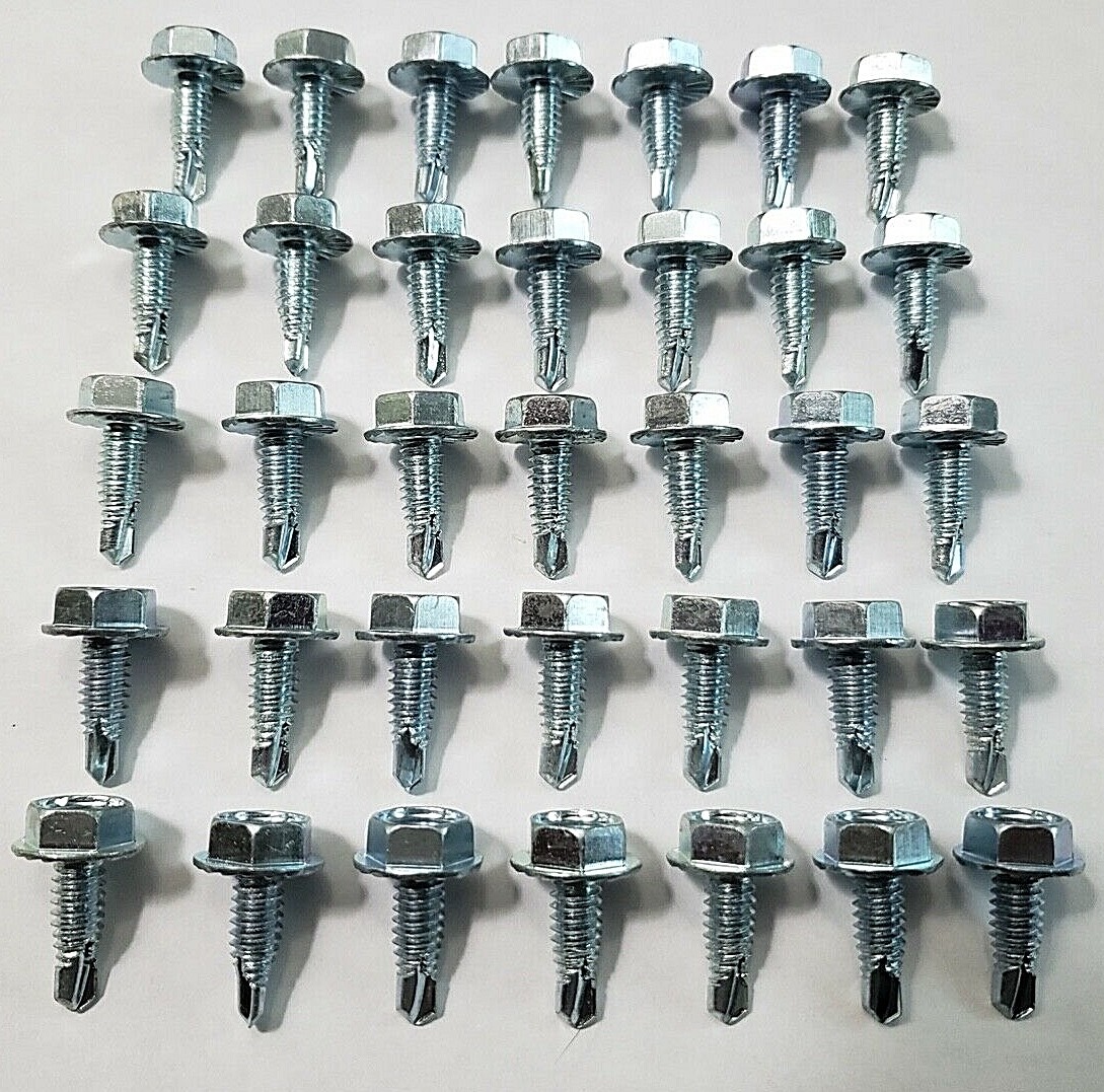 25-PACK of Garage Door Self Drilling Tec Screws/ Fasteners,1/4" x 3/4 ...