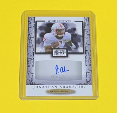 2021 Sage Premier Draft Jonathan Adams Jr ROOKIE AUTOGRAPH Arkansas ...