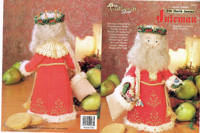 Juleman Scandinavian Santa Plastic Canvas Pattern Needlecraft Old World ...