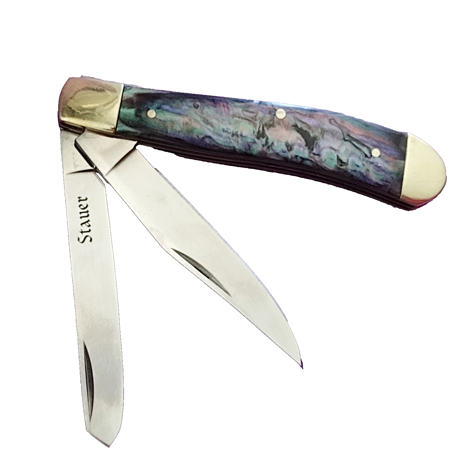 Stauer Mother of Pearl Trappers Pocket Knife Hunting Folding 2 Blade ...