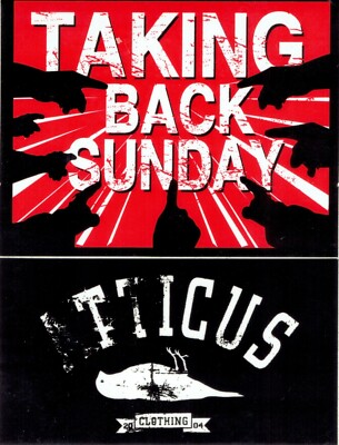 RARE Taking Back Sunday Atticus Sticker Set Where You Want to Be Album ...